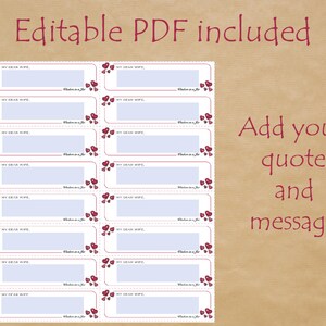 PRINTABLE Love Notes to My Wife - 365 Messages Quotes, 12 Jar Labels ...