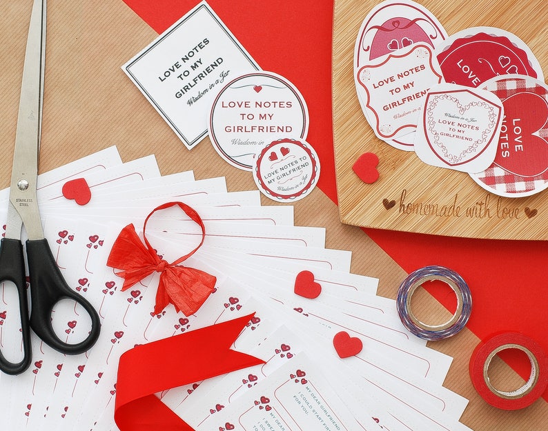 PRINTABLE Love Notes to My Girlfriend - 365 Messages Quotes for Jar, 12 ...