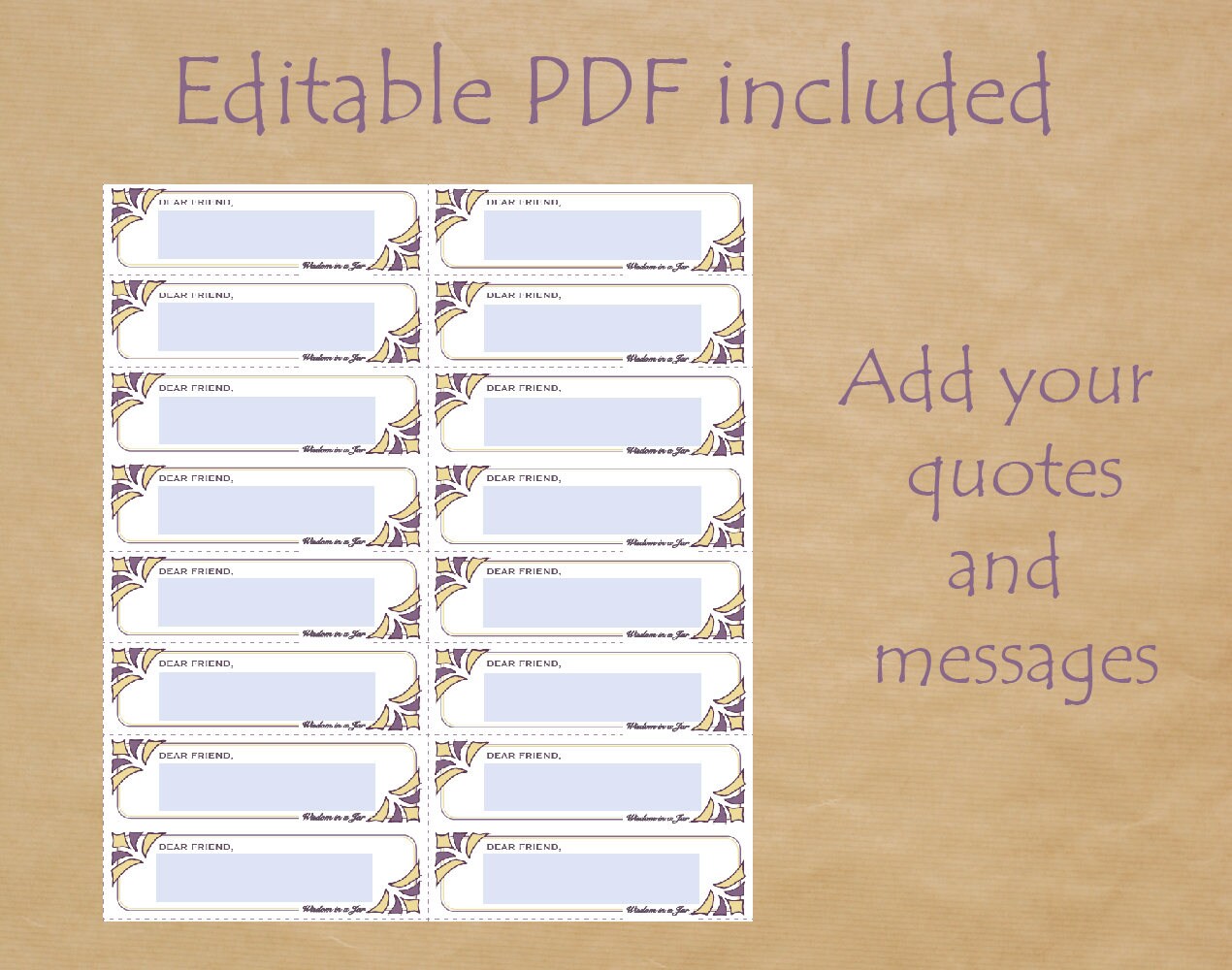 PRINTABLE 365 Quotes for Wisdom Jar in an Original Watercolour Yellow ...