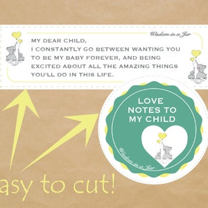 PRINTABLE Parenting Love Notes to Child - 365 Messages, 12 Jar Labels ...