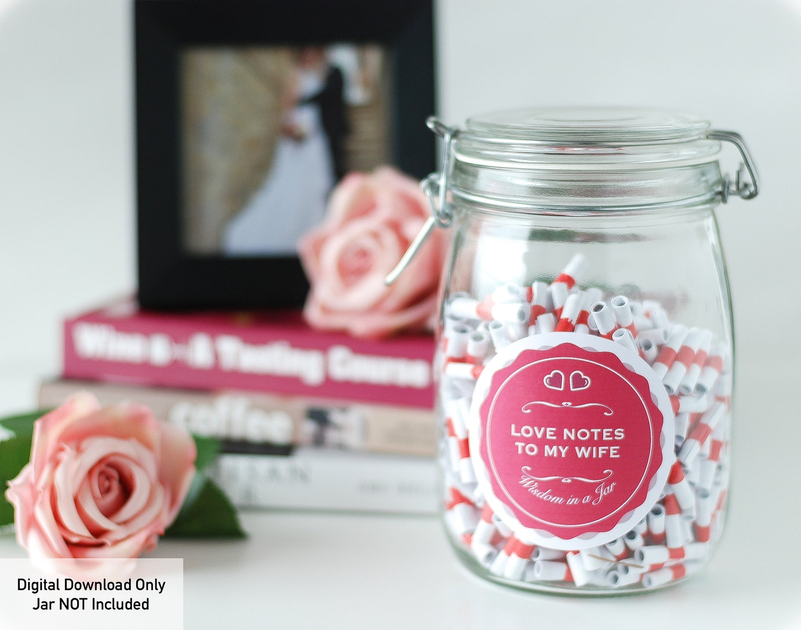 PRINTABLE Love Notes to My Wife - 365 Messages Quotes, 12 Jar Labels ...