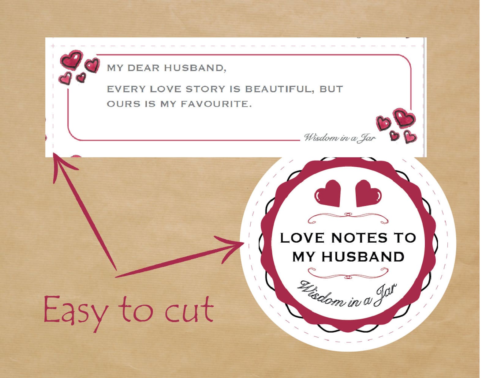 PRINTABLE Love Notes to My Husband Valentines Gift 365 | Etsy UK