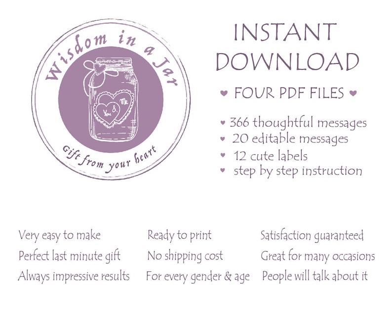 PRINTABLE Daily Happiness Challenge, Messages Quotes for Jar, Jar ...