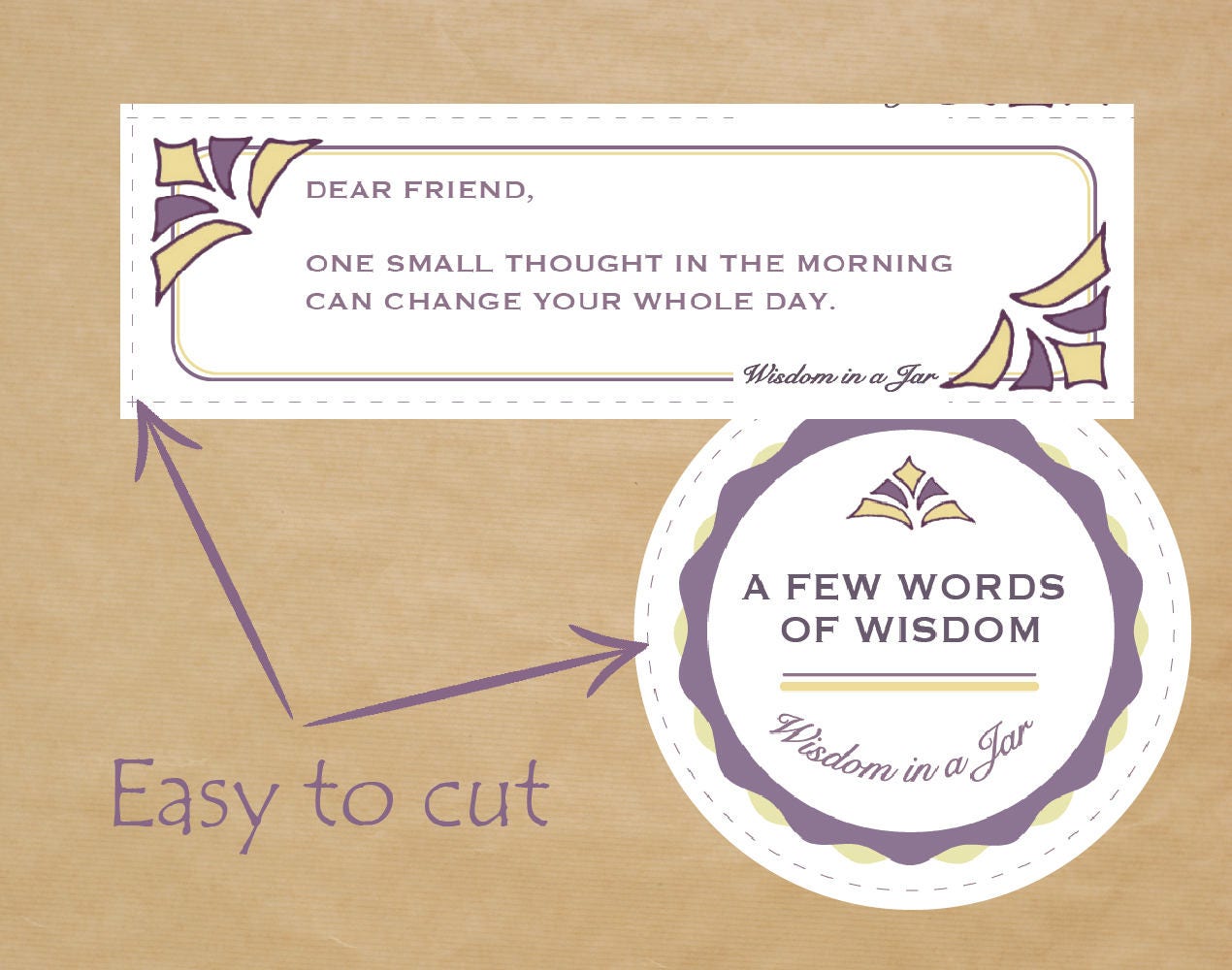 PRINTABLE 365 Quotes for Wisdom Jar in an Original Watercolour Yellow ...