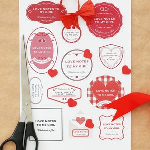 PRINTABLE Romantic Love Notes to My Girl - 365 Messages, 12 Jar Labels ...