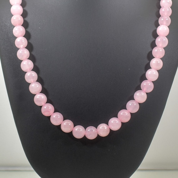 Natural 10 Mm Rose Quartz Bead Necklace-18 Inch 20 Inch 22 | Etsy