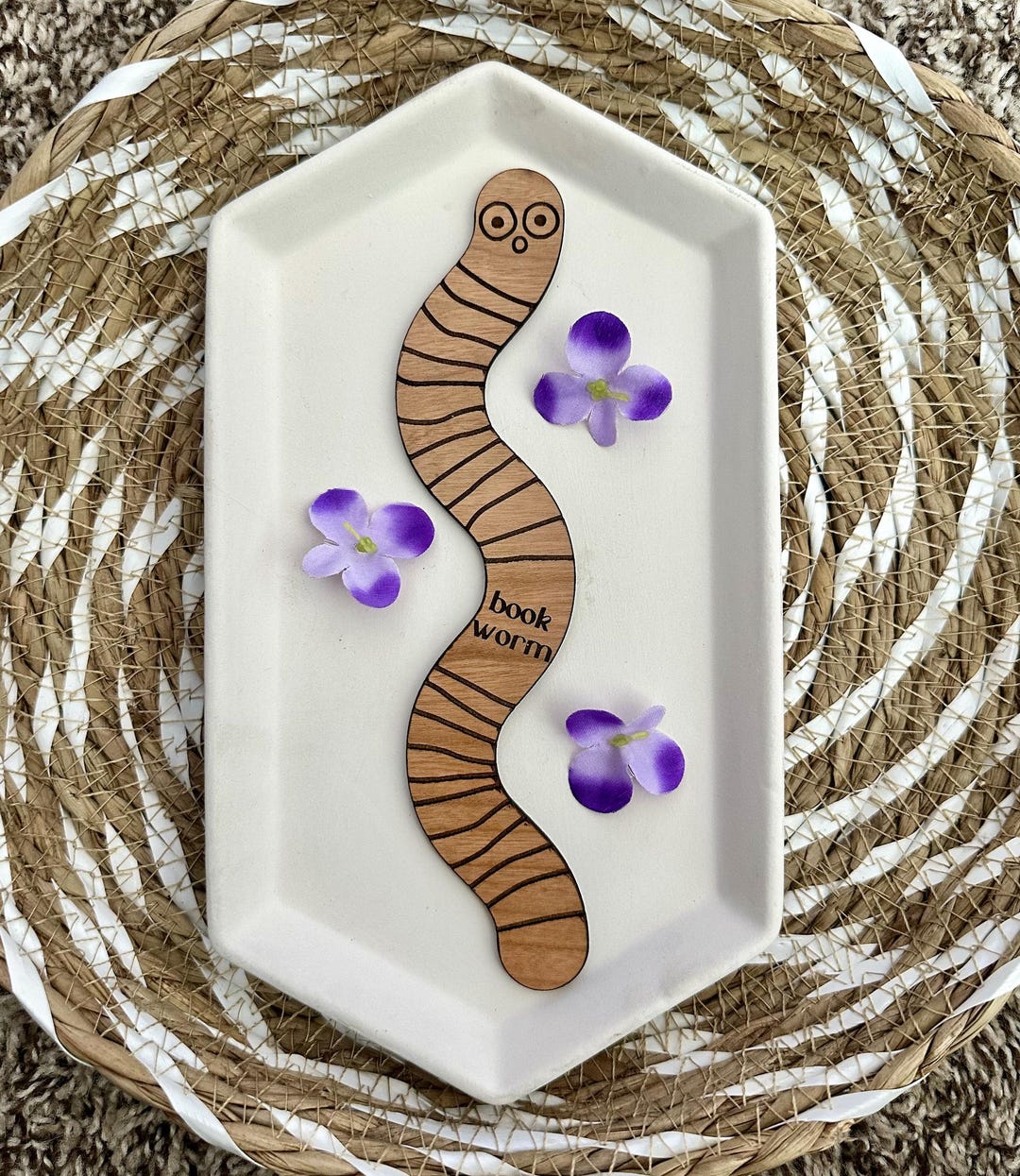 Bookworm Bookmark - Wooden Bookmark - Worm Bookmark - Etsy