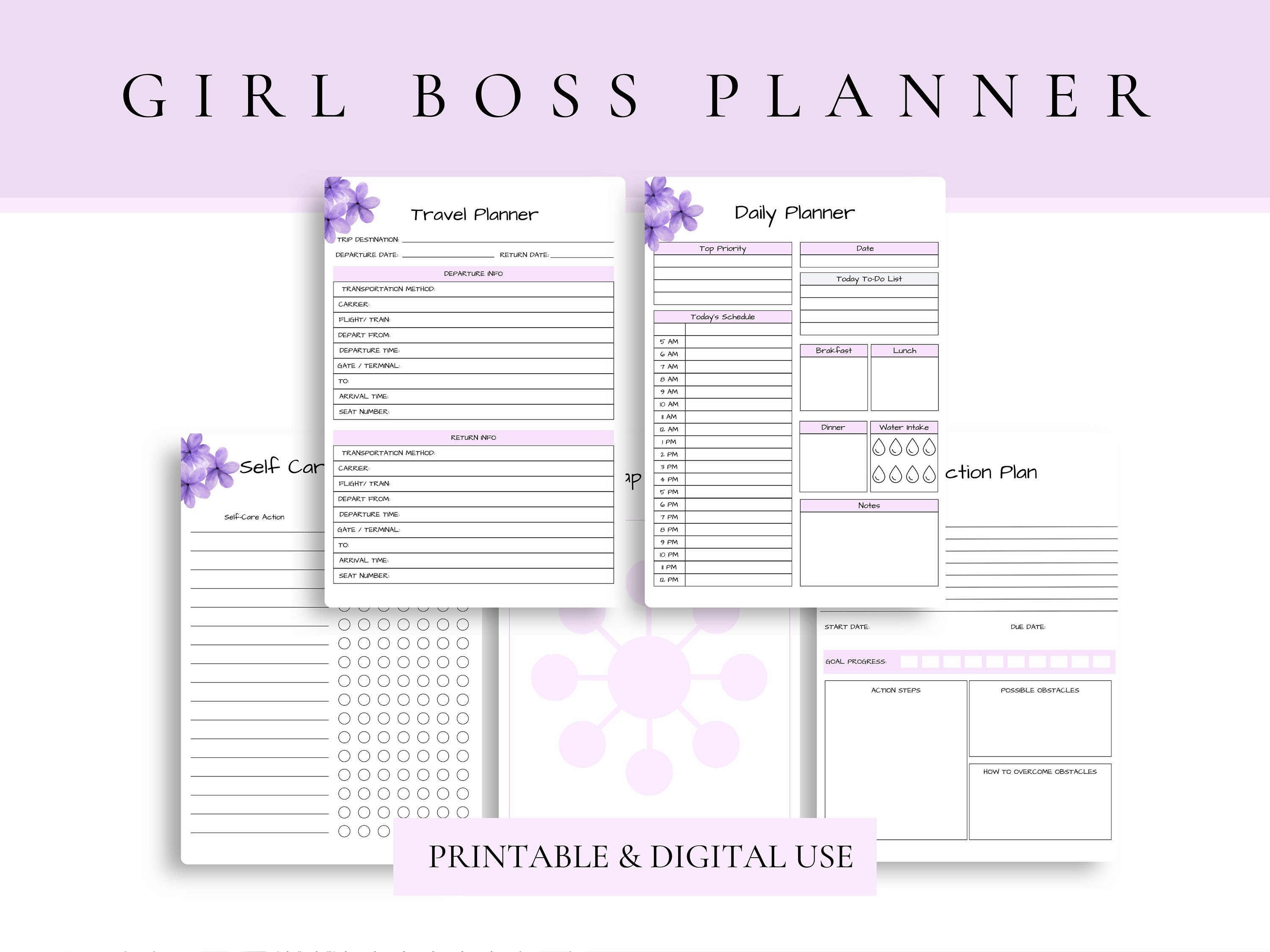 Girl Boss Planner: Daily Reflection Journal, Budget Binder, Self Care ...