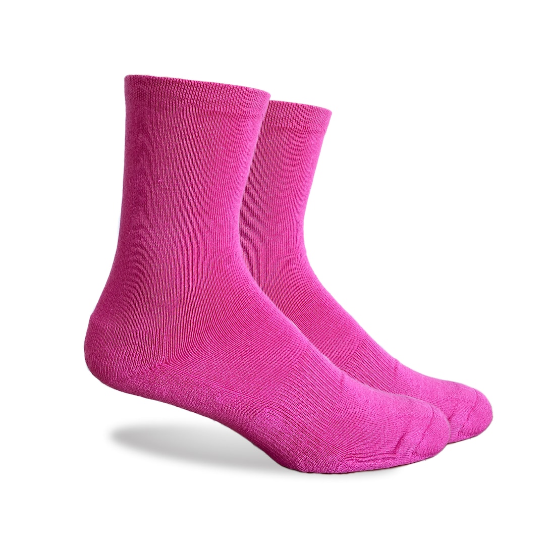 Bright Pink Cotton Crew Socks: Women's Comfy Novelty Socks - Etsy