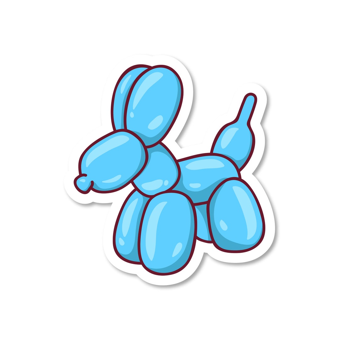Blue Balloon Dog Vinyl Sticker | Die Cut Stickers | Waterproof Vinyl ...