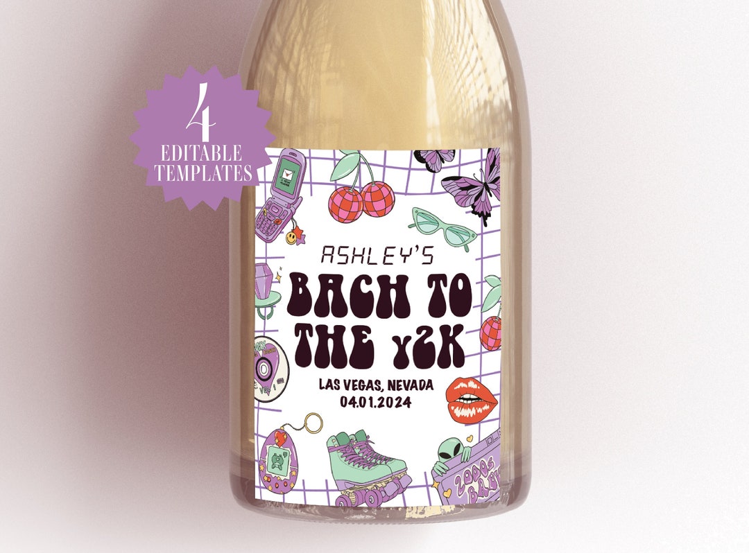 Y2K Bachelorette Weekend Wine Label Late 90s Personalized Labels Early ...