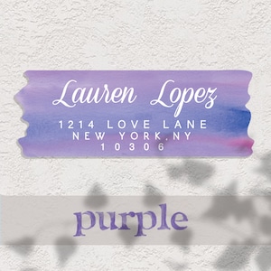 Purple Return Address Labels Personalized Labels Ombre Return Address ...