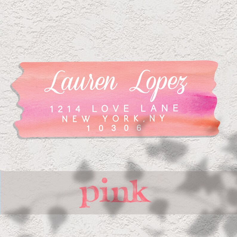 Magenta Return Address Labels Personalized Labels Ombre - Etsy