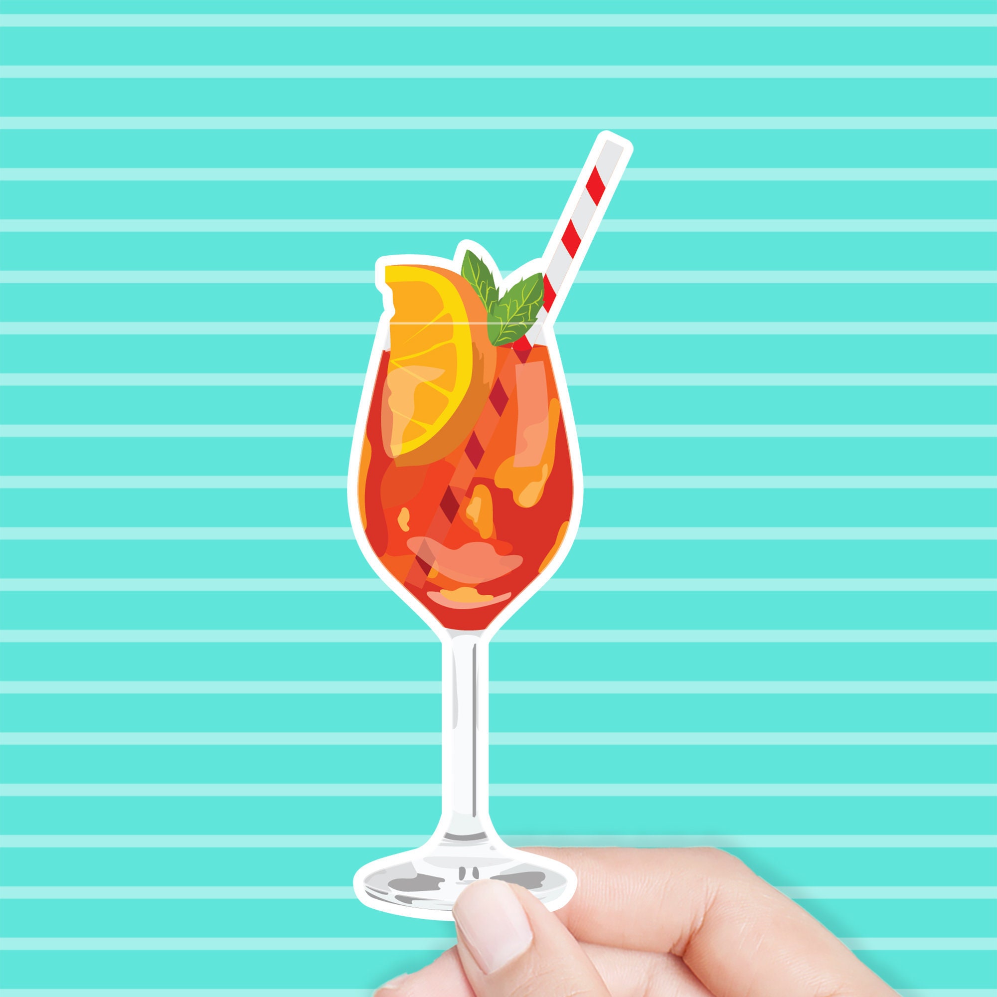 Aperol Spritz Sticker Drink Vinyl Stickers Waterproof - Etsy Hong Kong