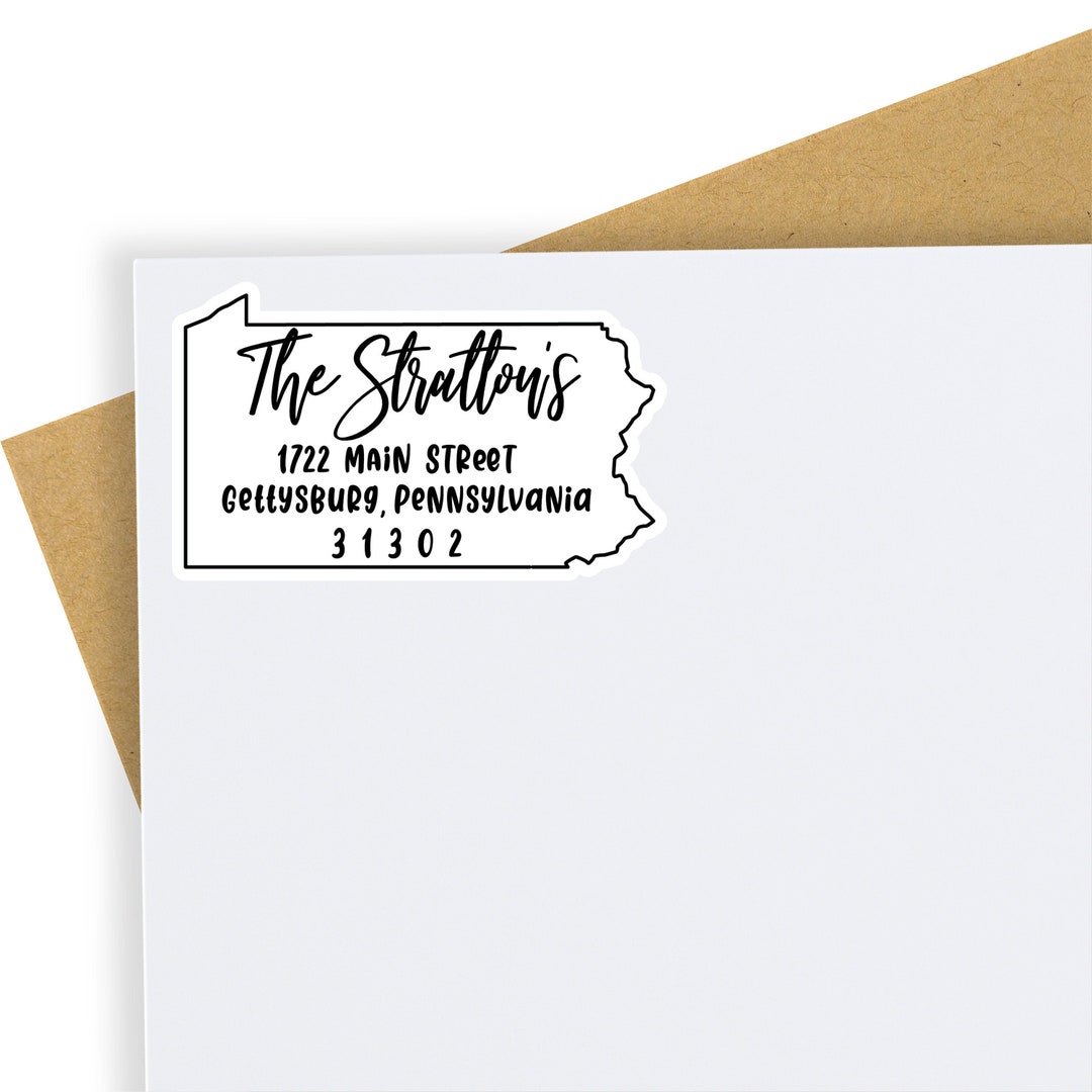 Pennsylvania State Return Address Labels Personalized Labels Custom ...
