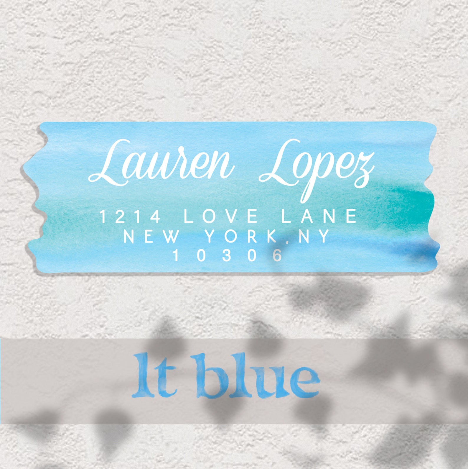 Blue Return Address Labels Personalized Labels Ombre Return Address ...