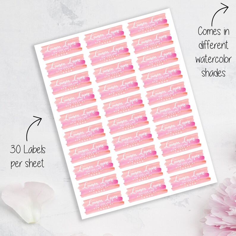 Purple Return Address Labels Personalized Labels Ombre - Etsy