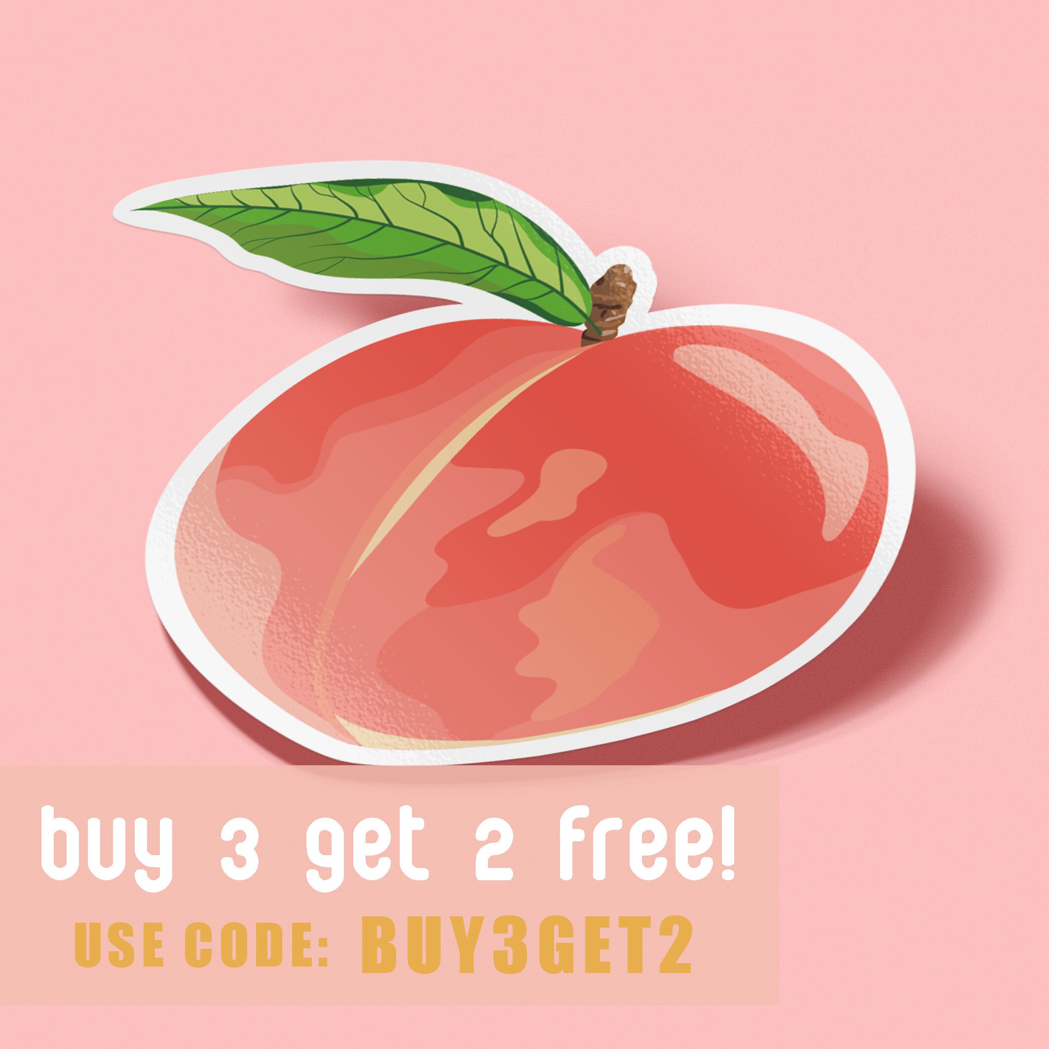 Paper & Party Supplies Water Bottle Decal Cute fruit sticker Peach ...