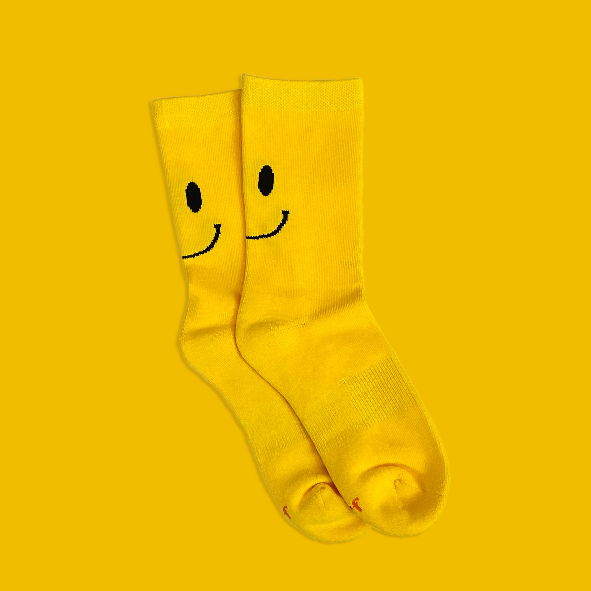 Smiley Face Sock Yellow Sock Women's Crew Socks BFF | Etsy