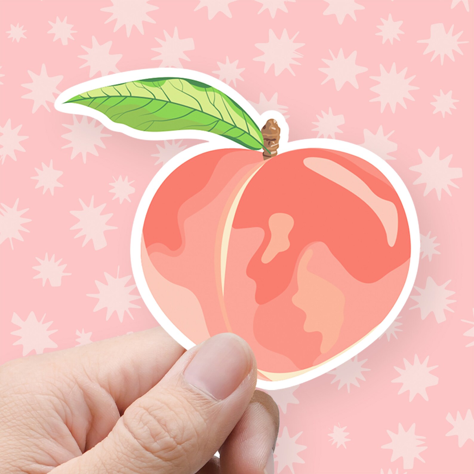 Georgia Peach Sticker Fruit Vinyl Stickers Waterproof | Etsy