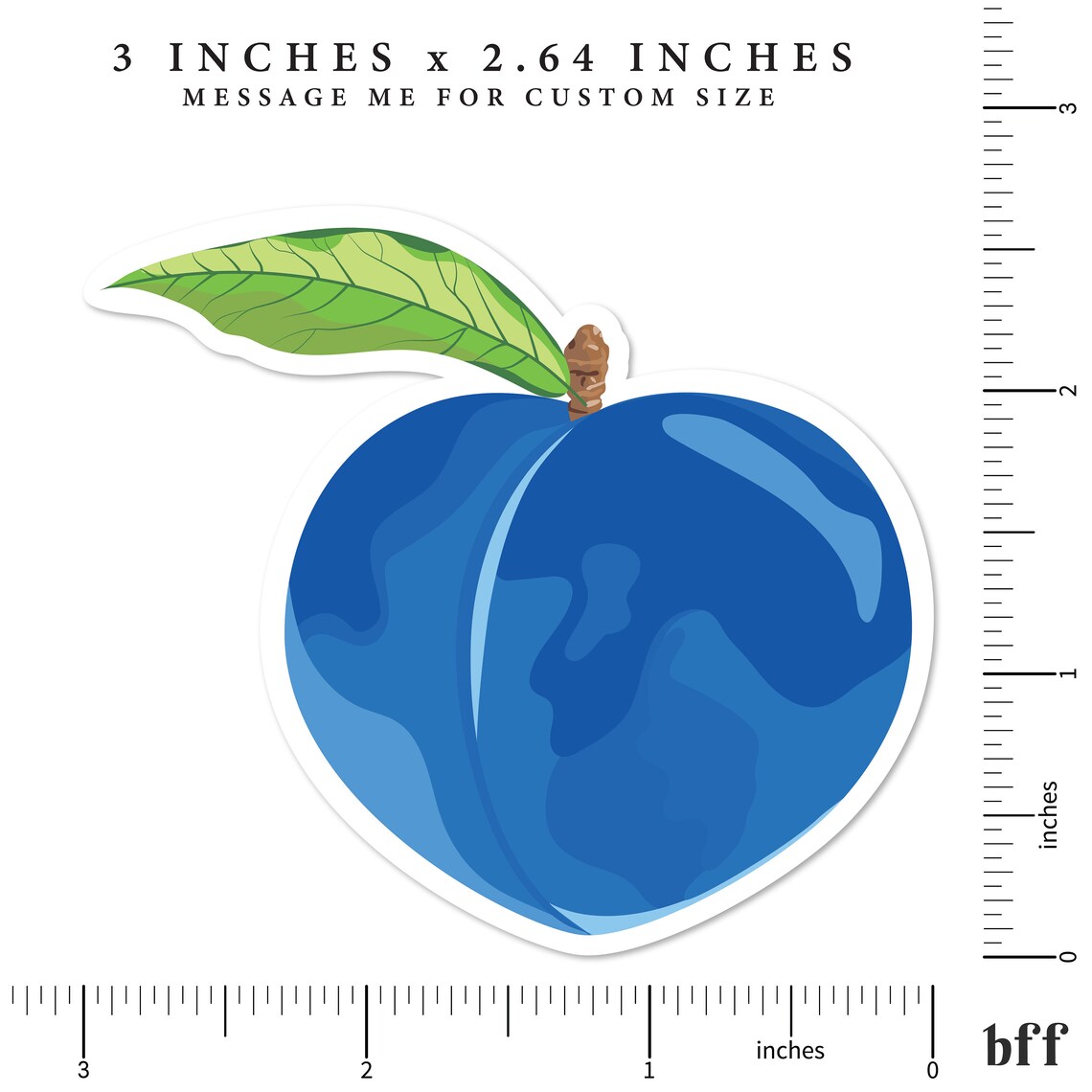 Blue Georgia Peach Sticker Fruit Vinyl Stickers Waterproof - Etsy