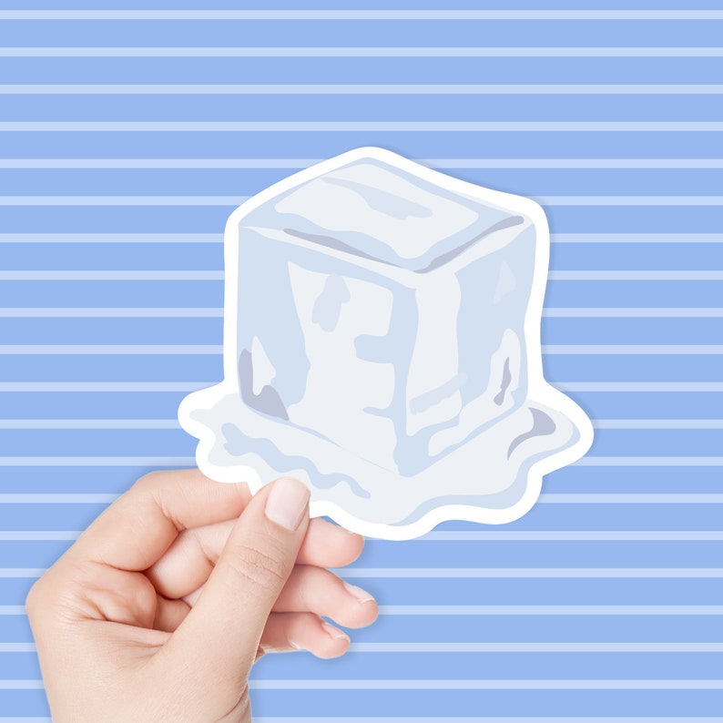 Melting Ice Cube Sticker Vinyl Stickers Waterproof Sticker - Etsy