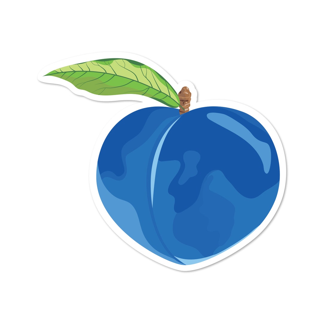 Blue Georgia Peach Sticker | Fruit Vinyl Stickers | Waterproof Sticker ...