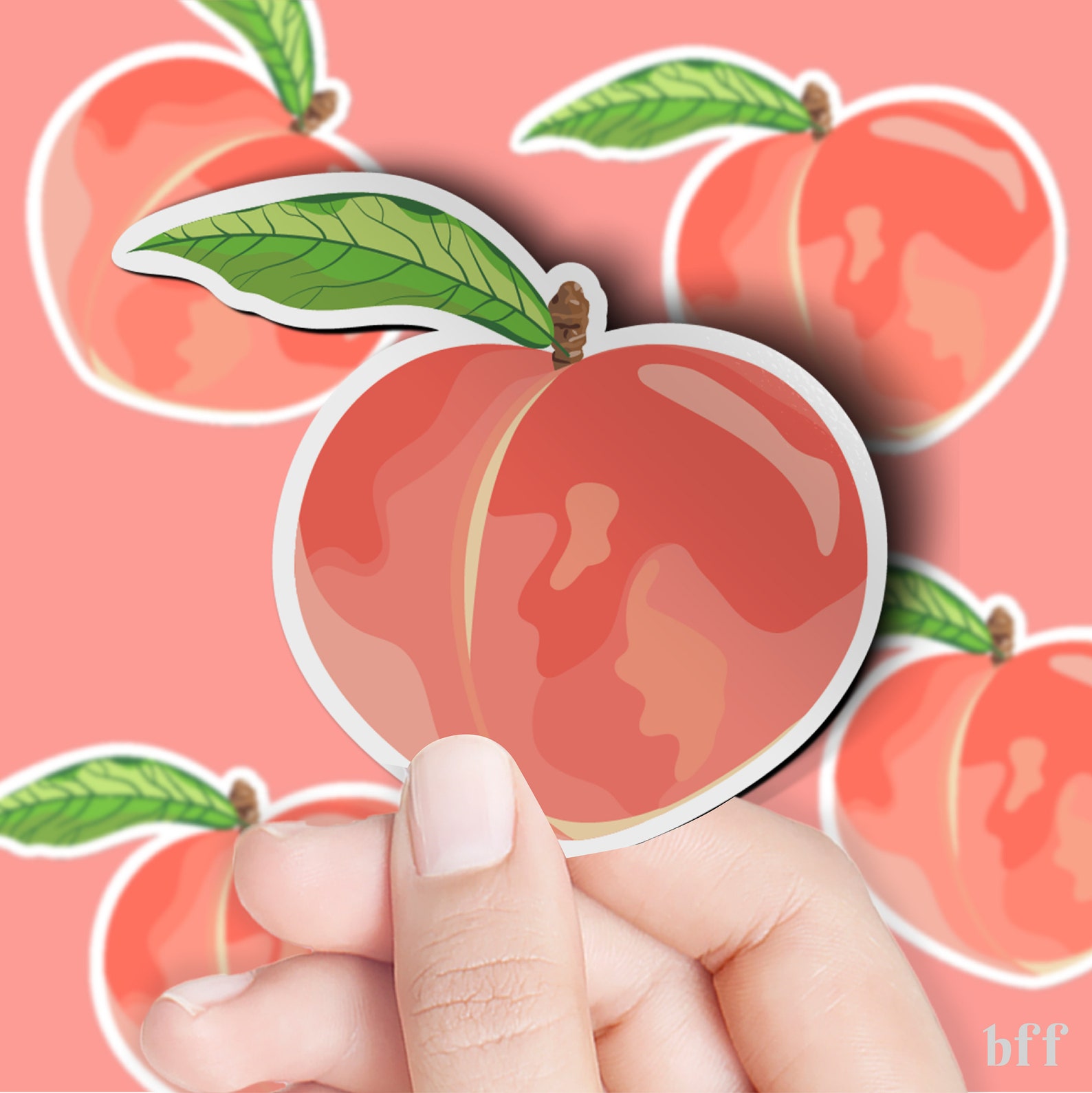 Georgia Peach Sticker Fruit Vinyl Stickers Waterproof - Etsy