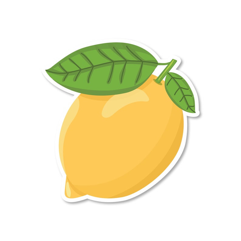 Yellow Lemon Capri Sticker Fruit Vinyl Stickers Waterproof - Etsy