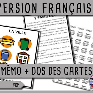 Printable 7 Families Card Game About Jobs French Version - Etsy