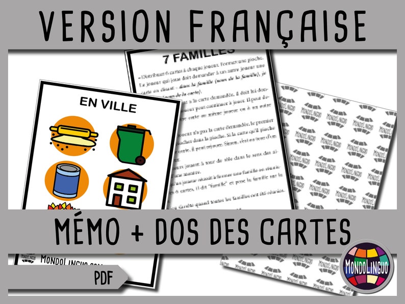 Printable 7 Families Card Game About Jobs French Version - Etsy