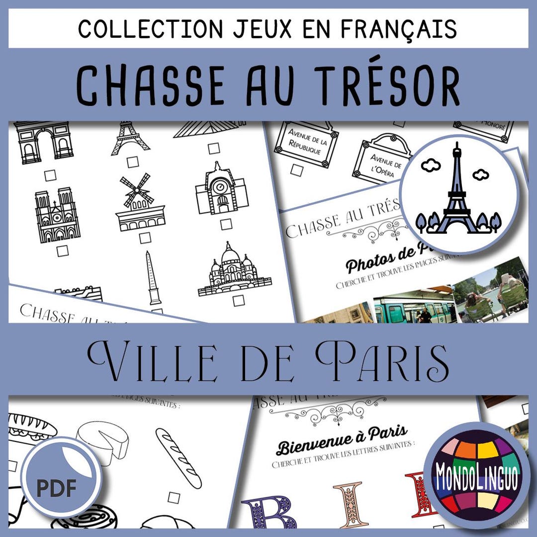 Scavenger Hunt - Printable Game About Paris - French Version - Etsy