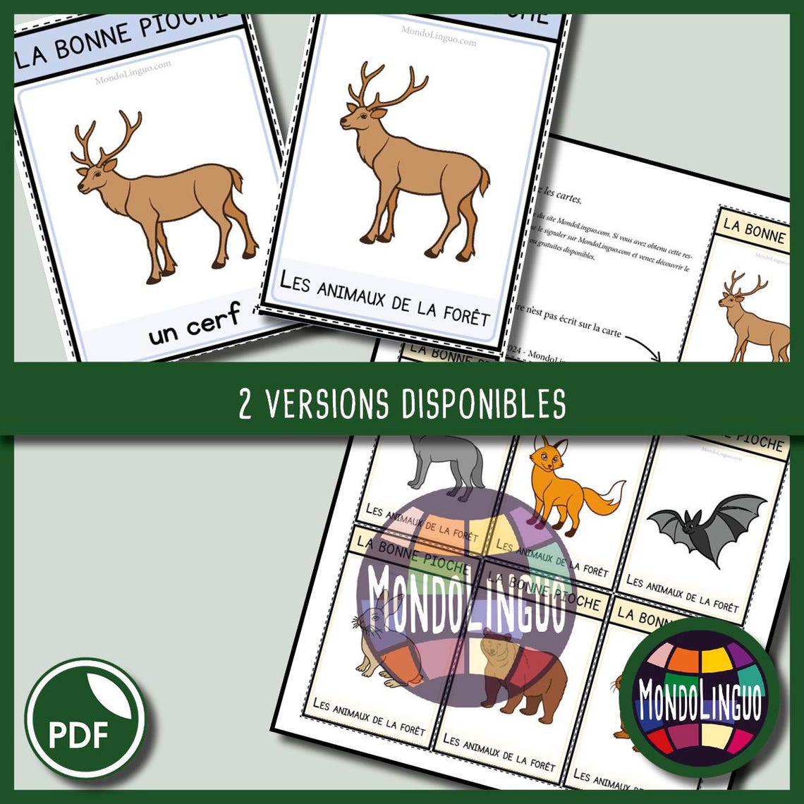 Printable Card Game About Forest Animals - Go Fish! - French Version - Etsy