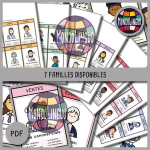 Printable 7 Families Card Game About Jobs - French Version - Etsy