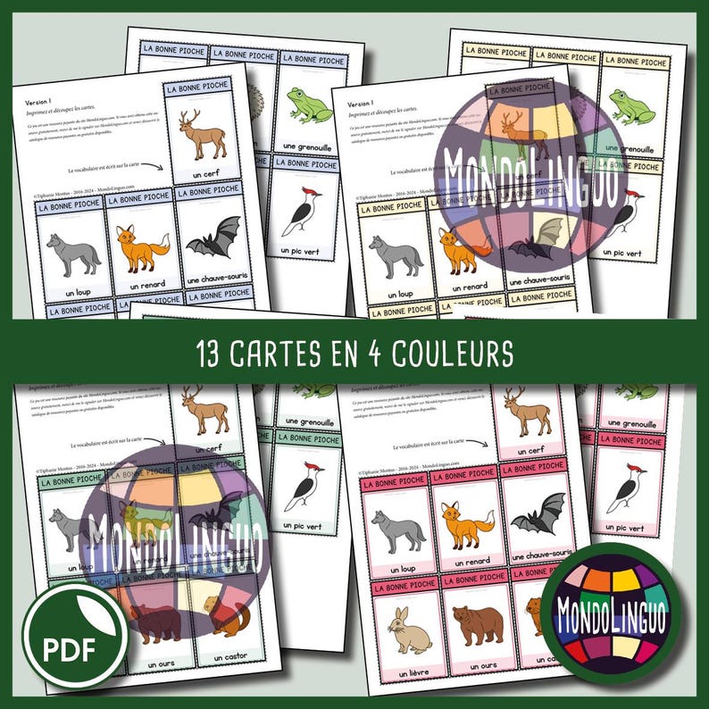 Printable Card Game About Forest Animals - Go Fish! - French Version - Etsy