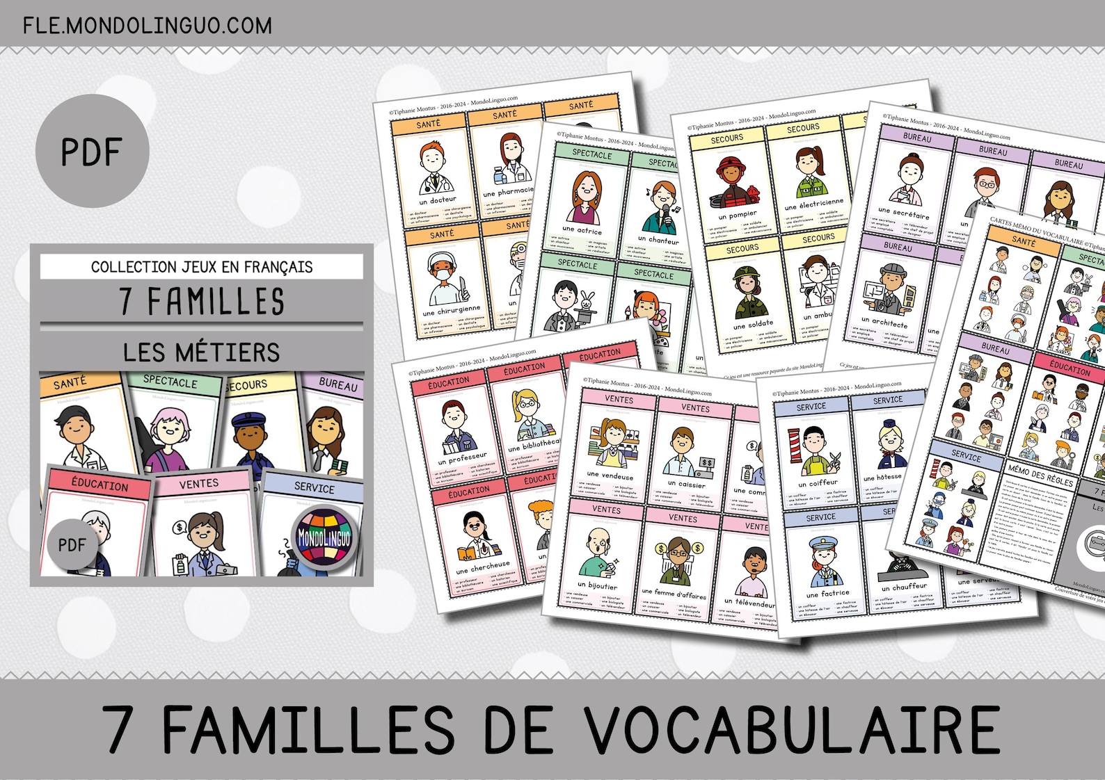 Printable 7 Families Card Game About Jobs - French Version - Etsy