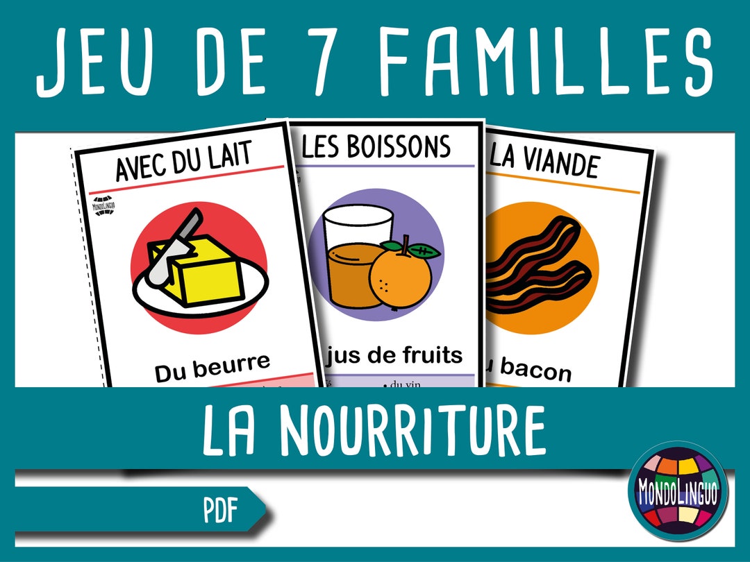 Printable 7 Families Card Game About Food French Version - Etsy UK