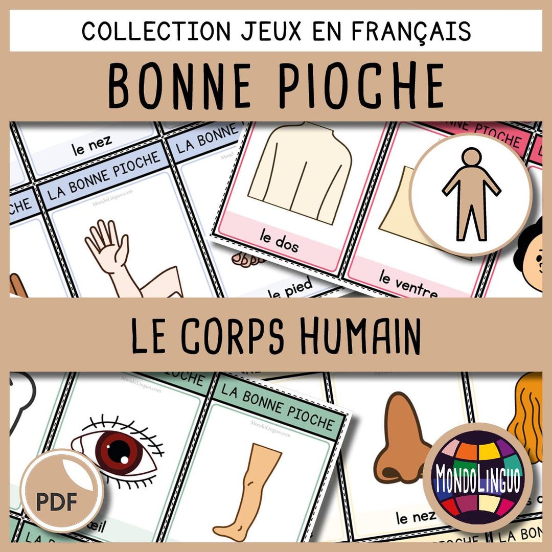 Printable Card Game About Body Parts - Go Fish! - French Version - Etsy