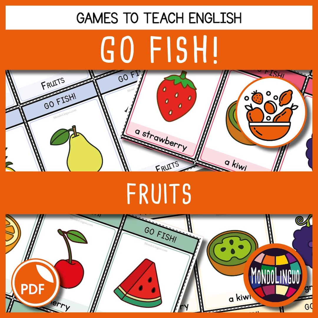 Printable Card Game About Fruits - Go Fish! - English Version - Etsy