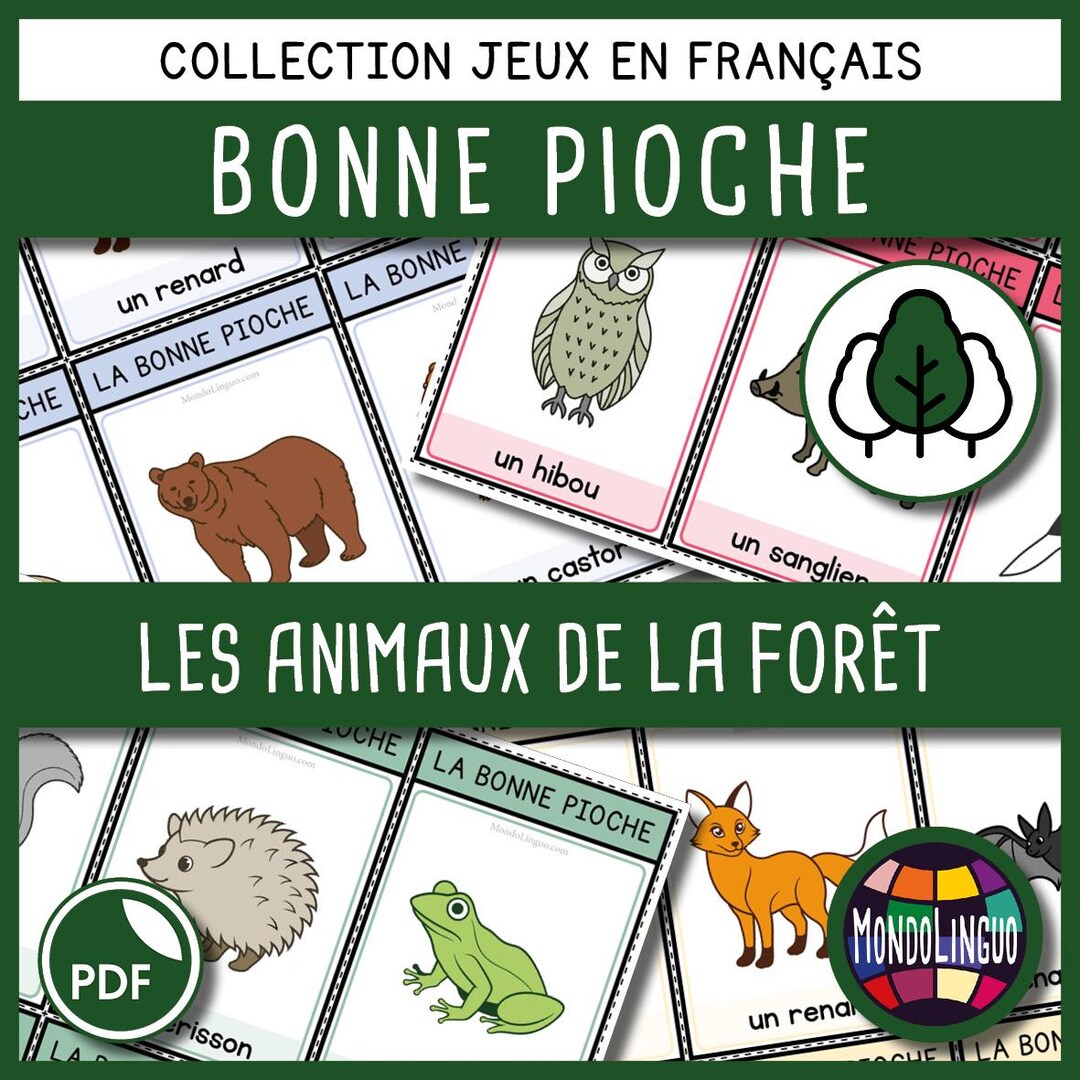 Printable Card Game About Forest Animals - Go Fish! - French Version - Etsy