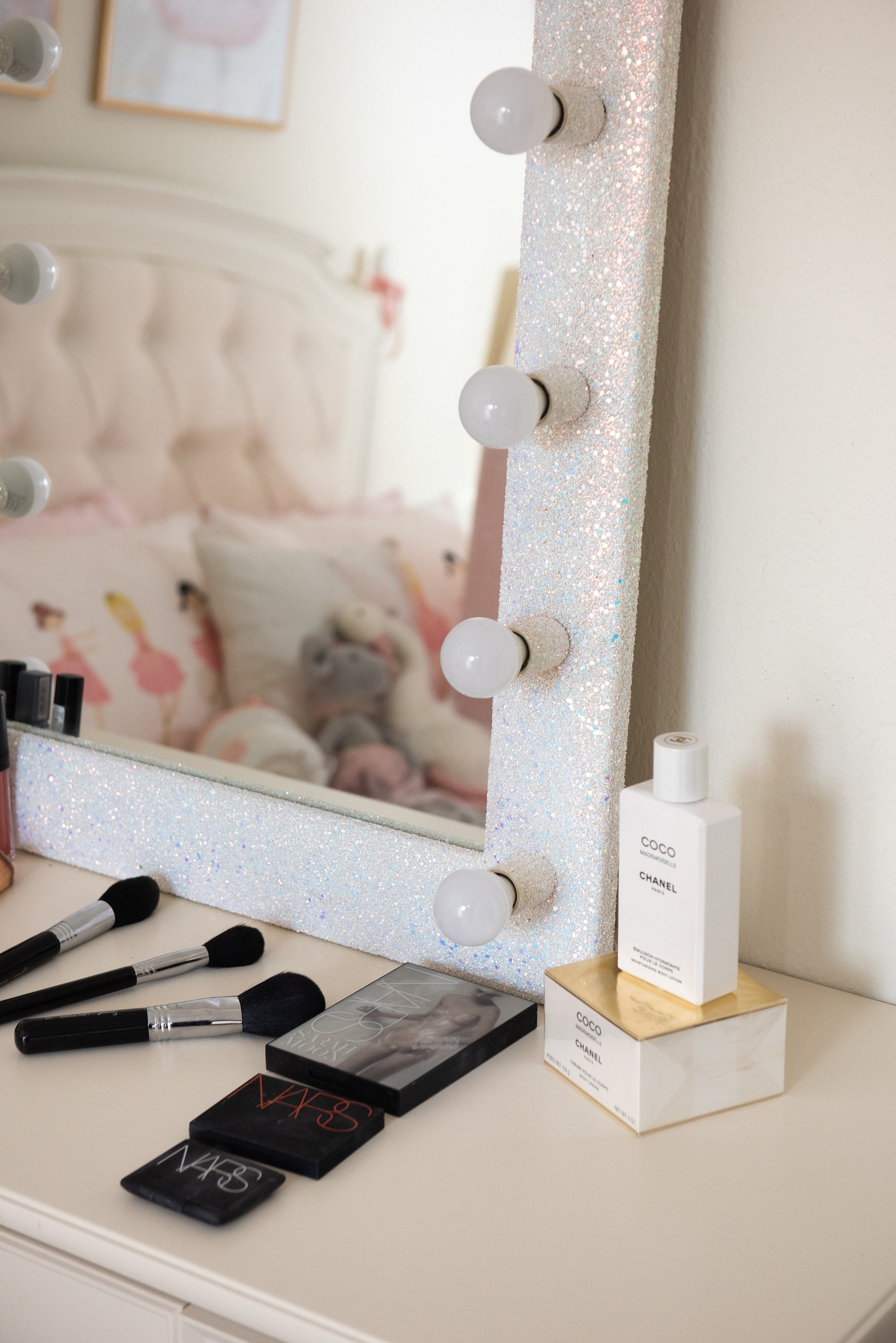 Glitter Vanity Mirror White - Etsy