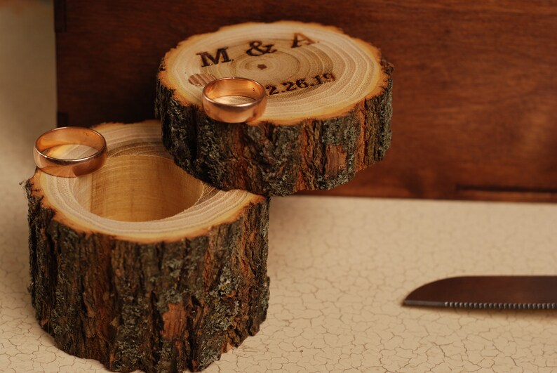 Wood Rings Box Rustic Wedding Box Rustic Ring Box Ring Bearer - Etsy