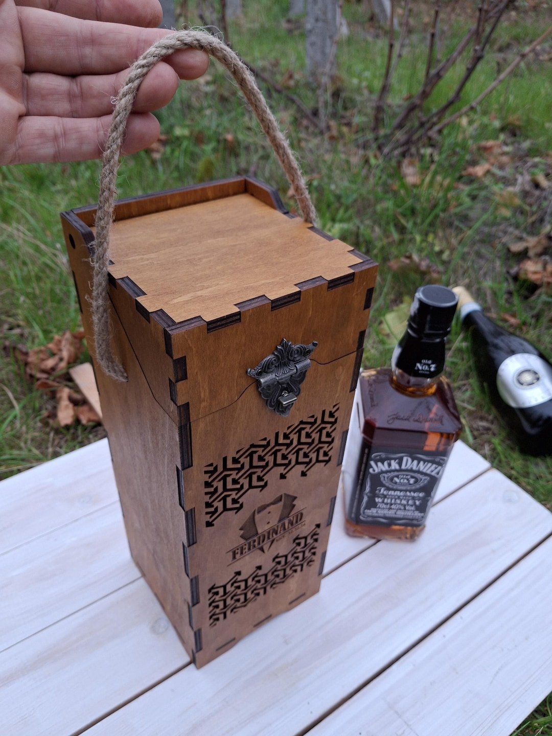 Wooden Whiskey Box Custom Wine Box Vintage Whiskey Box Gift for Him ...