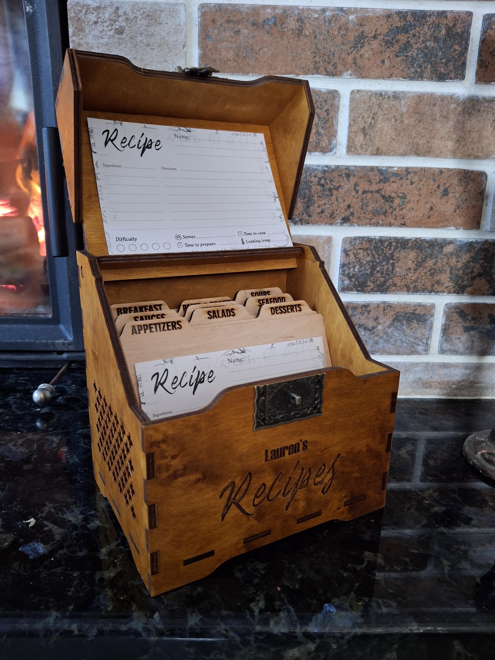 Box for Recipes Wood Recipe Box Recipe Card Box Recipe Box Recipe ...