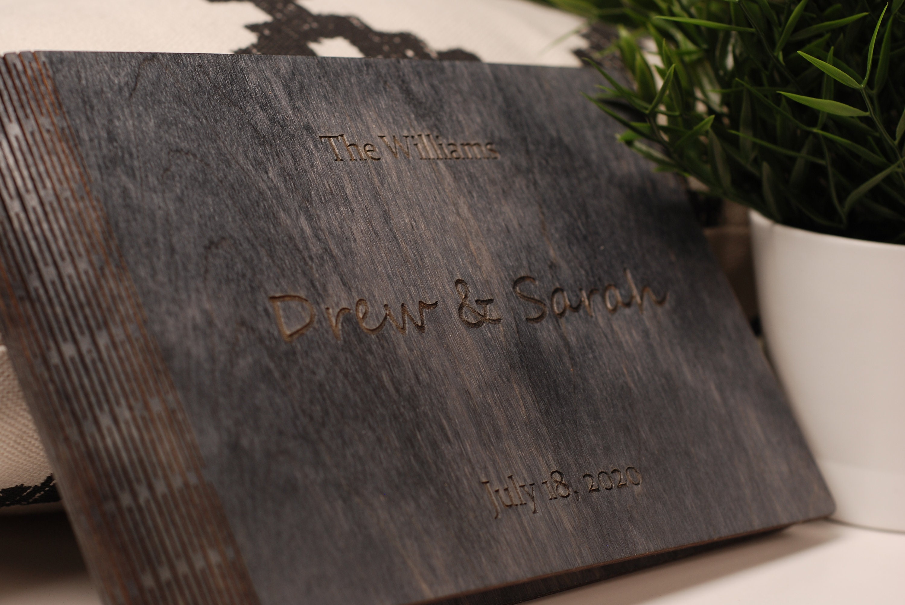 Wooden memory album Unique photo album Photo album guest | Etsy