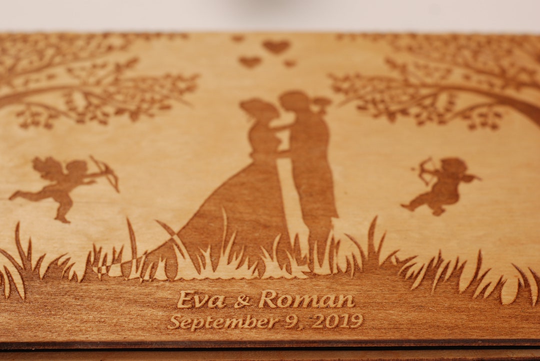Wooden Memory Book Wooden Hardcover Unique Wedding Gift Custom Memory ...