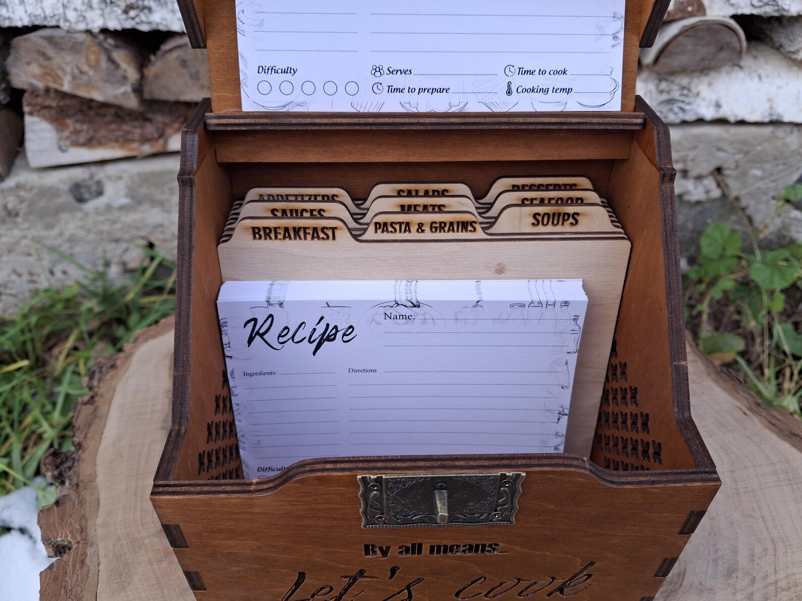 Box for Recipes Wood Recipe Box Recipe Card Box Recipe Box Recipe ...