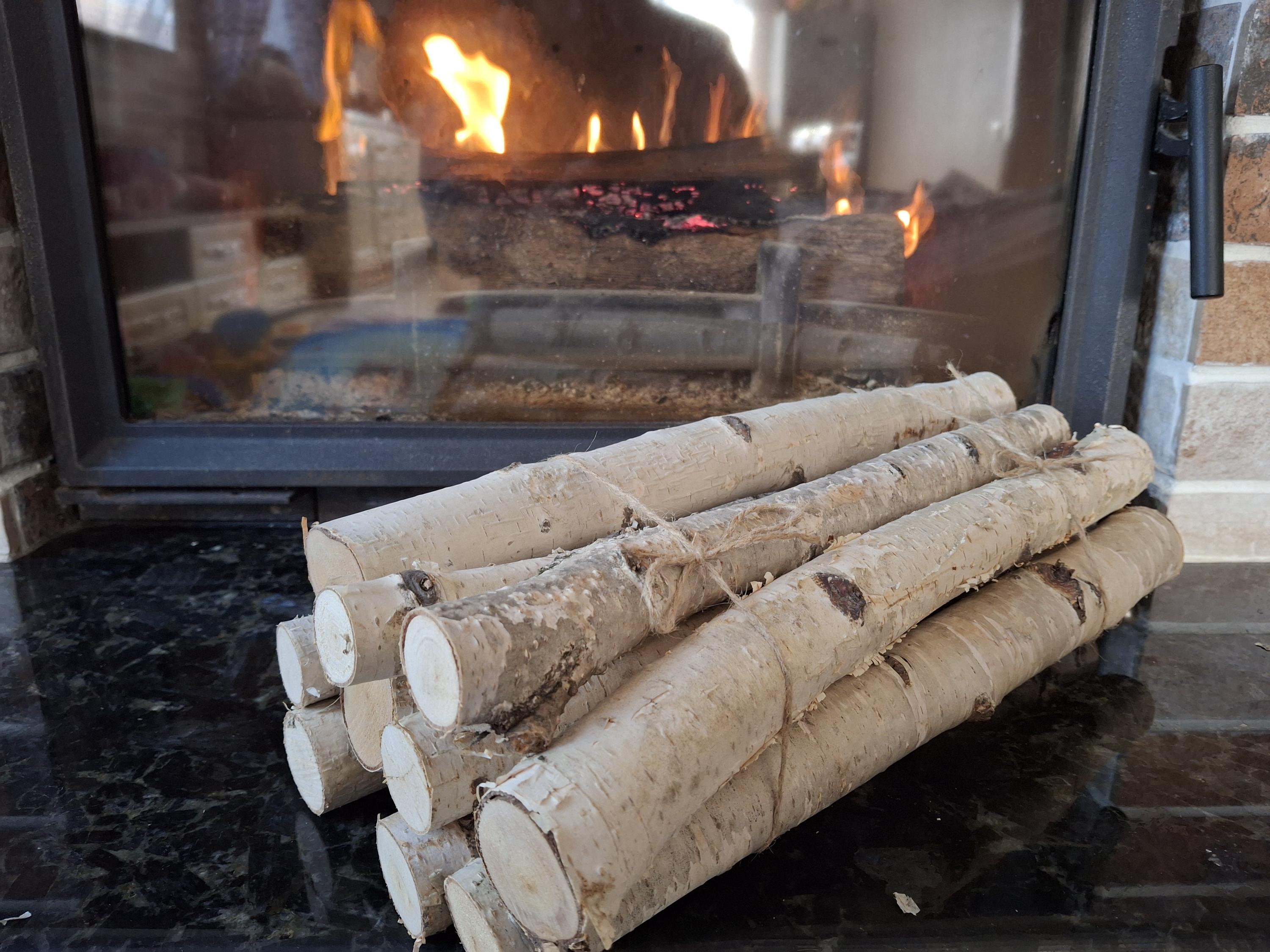 10 Birch Sticks Decor for Fireplace Wood Sticks Birch Tree Craft Birch ...