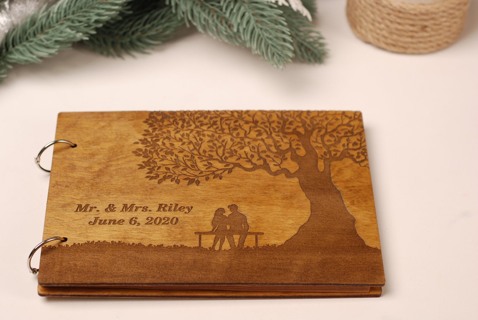 Wood Album Rustic Photo Album Engrave Photoalbum Wooden Photo | Etsy