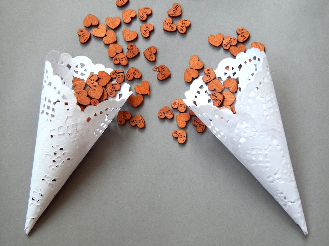 50 Small Confetti Cones. Small Toss Cones.wedding Petal Cones Confetti ...